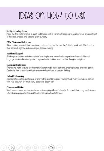 MOTHERS DAY | Fine Motor | Loose Parts Play | Placemats | TPT