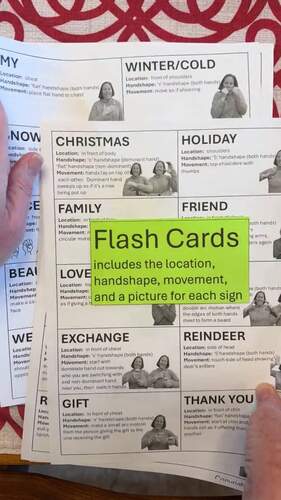 Christmas ASL Activities: Sign Language fun (Bingo, Flash Cards, Crossword)