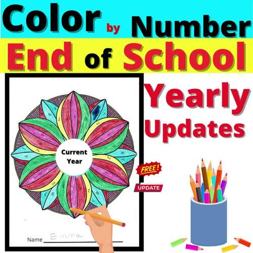 Color by Number End of School Year No Prep Activity Resource Coloring