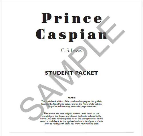 Prince Caspian Novel Units® Student Packet Novel Study | TPT