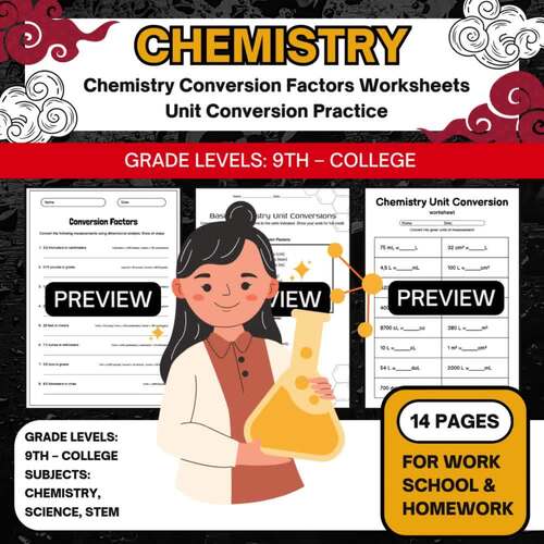 Chemistry Conversion Factors Worksheets – Unit Conversion Practice ...