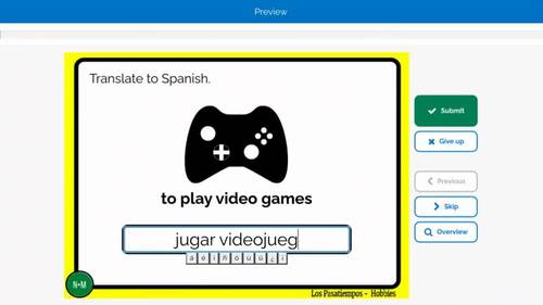 Spanish Boom Cards: Los Pasatiempos 1 - Hobbies by NATAM | TPT