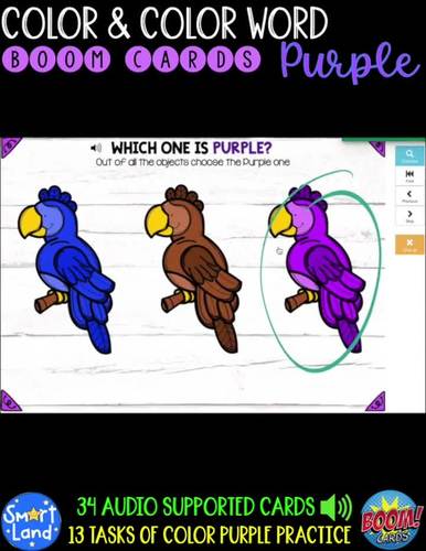 Learning Colors and Color Words digital cards | PURPLE by Smart Land ...