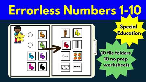Errorless Math/Number Activities 1-10 by Little Learners Inclusive ...
