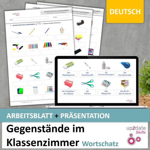 Gegenstände im Klassenzimmer Arbeitsblatt PDF+Word [Classroom Objects ...