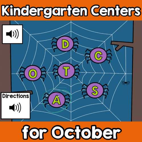 Kindergarten Math and Literacy Centers - Boom Cards for October | TPT