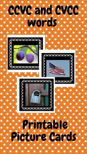 CCVC | CVCC Printable Word Picture Cards | Phonics for Early Readers