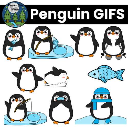 Winter Penguin GIFS - Animated Clipart by Pinecrest Grove Designs