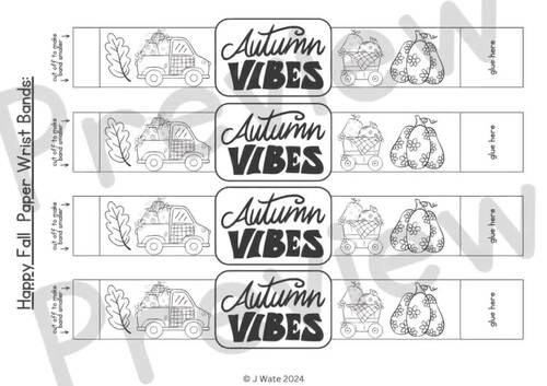 Fall Craft & Autumn Wrist Bracelet Activities | Brag Worksheet Bracelets