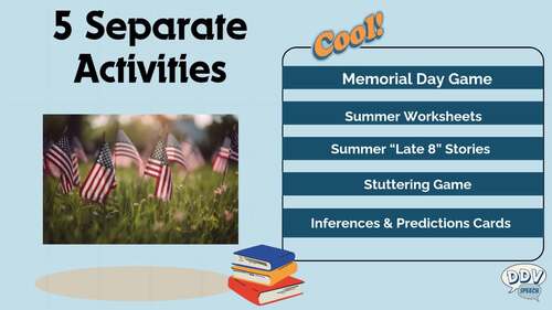 May Middle School Speech Therapy | Summer Worksheets Games Inferences ...