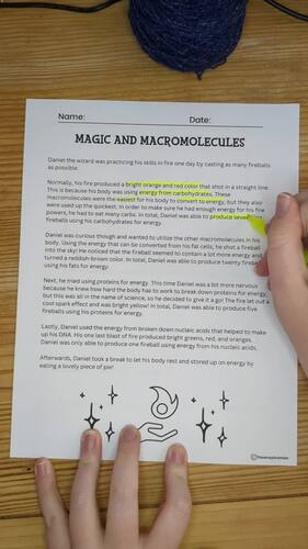 "Magic and Macromolecules" Middle School Biology Story Activity | TPT