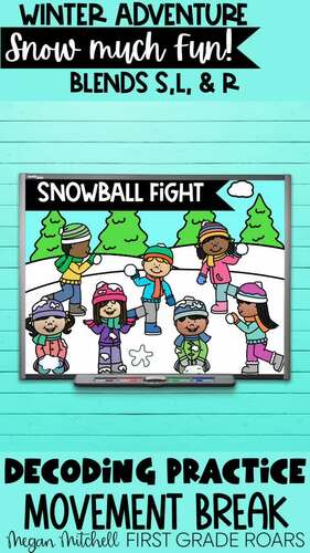 Initial Blends R, L, & S Decoding Fluency Snow Winter Adventure ...