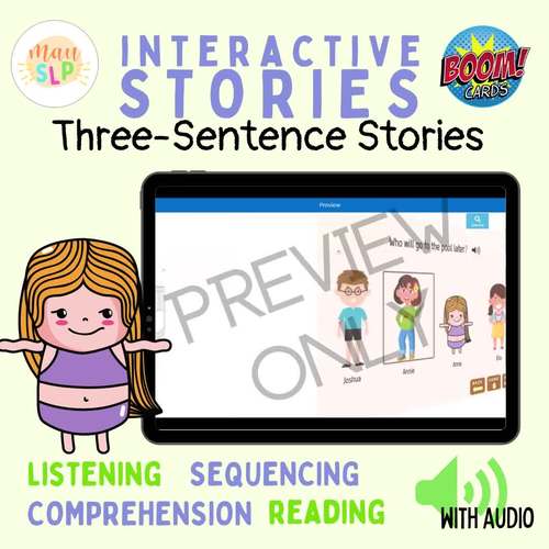 Short Interactive Stories: Three-Sentence Stories (Anna's Day) by Mau SLP