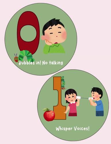 Caterpillar Theme Classroom Noise Management Visual Cards by ...