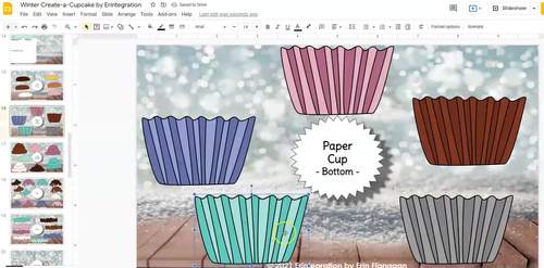 Winter Technology Activity: Create a Cupcake on Google Slides | Editable