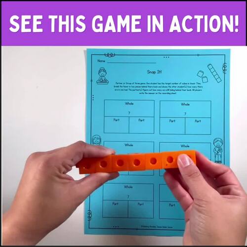 Decomposing Numbers to 10 Kindergarten Math Center & Partner Game ...