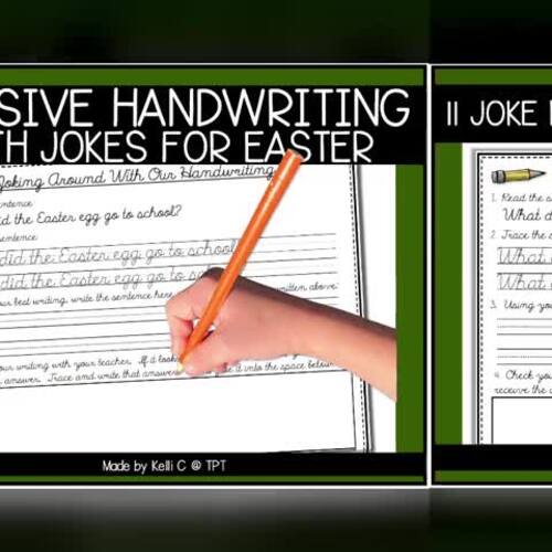 Just a Joke Cursive Handwriting Practice Improve Penmanship Easter Writing