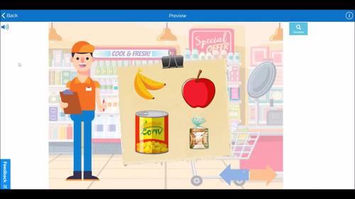 Let's Go to the Supermarket: Memory Game 4 units Boom Cards™ by Mau SLP