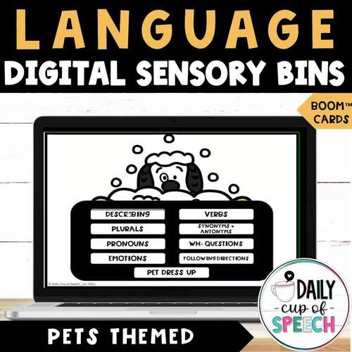 Pets Speech Therapy Language Activities by Daily Cup of Speech | TPT