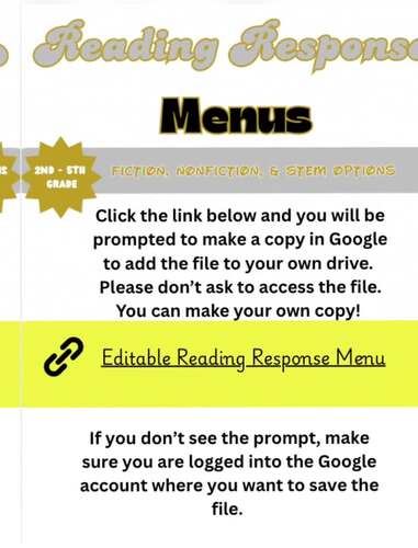 Reading Response Menus | Editable Fiction, Nonfiction, & STEM ...