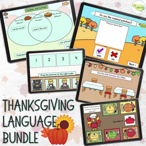 Thanksgiving Language Boom Cards™ Bundle by In Unison Speech Therapy