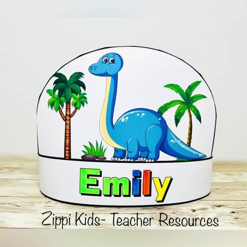 Dinosaur Hat/Crown, Dinosaur Craft Activities, 12 Editable Name Hat ...