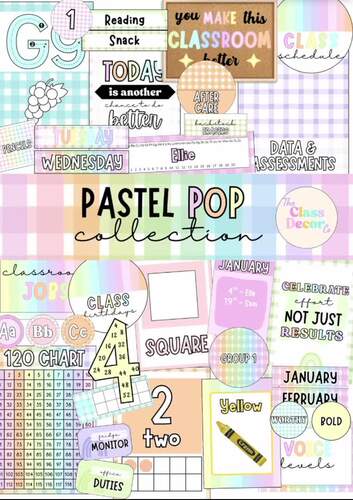 Pastel Pop Classroom Decor Collection Bundle by TheClassDecorCo | TPT