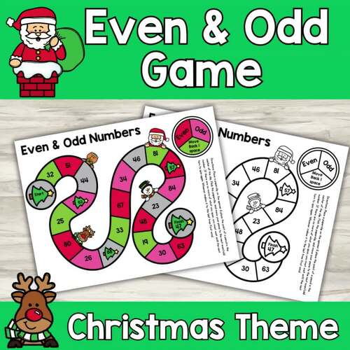 Christmas Even & Odd Numbers Board Game | 2nd Grade Math Center Station ...
