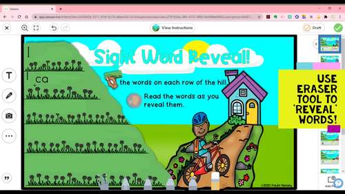 SeeSaw Scratch and Read Summer Sight Word Reading Fluency-Distance Learning