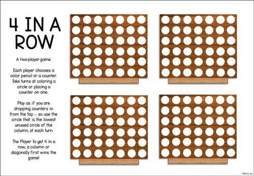 Four In A Row Partner Strategy Game - Activities & Puzzles for Early ...