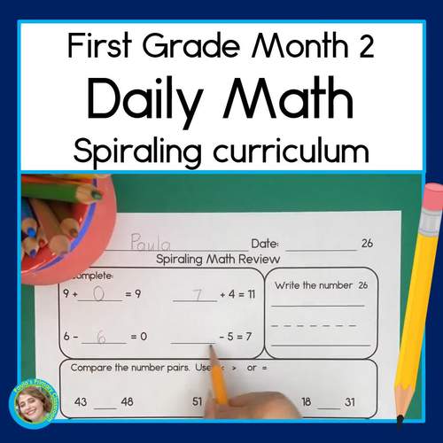 1st Grade Daily Math Spiral Review | Morning Work | Math Warm up Month ...