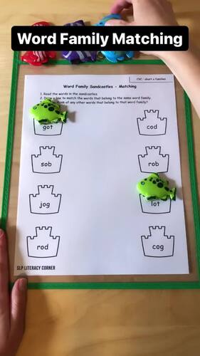 Short Vowel Word Families Summer Suns and Sandcastles by SLP Literacy ...