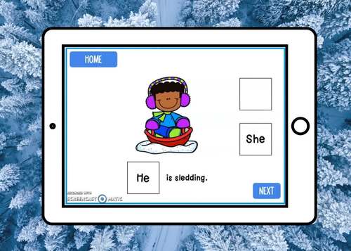Winter Pronouns Boom Card™ Deck for Speech Therapy by Caffeinated ...