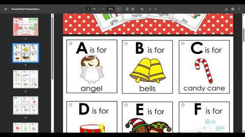 Christmas - Preschool Language Alphabet Book by Preschool Ponderings