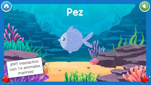 PowerPoint Interactivo Animales Marinos en Español | Ocean Animals in ...