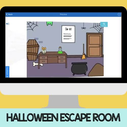 Halloween Escape Room Boom Cards for Speech Teletherapy by Speechie Street