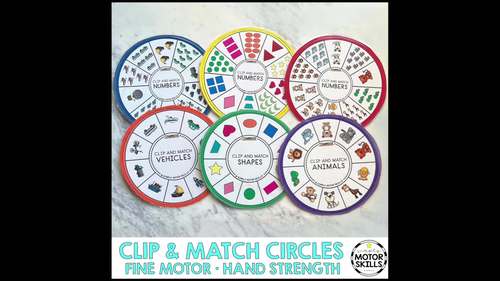 *BUNDLE* CLIP and MATCH 18 Clothespin Circles - Seasons, Animal, Shape ...