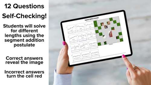 Segment Addition Postulate Self-Checking Digital Activity by Rise and Sine