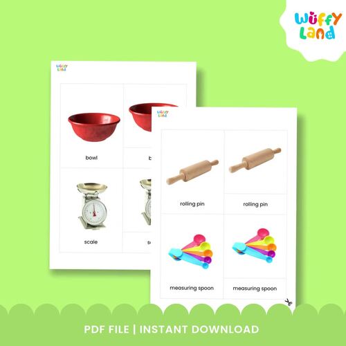 Kitchen Tools 3 Part Cards | Montessori Real Photo Vocabulary ...