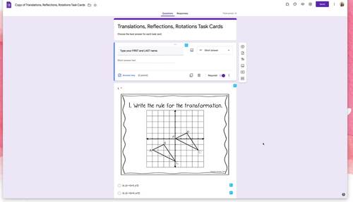 Translations, Reflections, Rotations Digital Task Cards | TPT