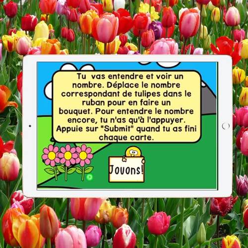 Compte jusqu'à 10 | Les tulipes | Cartes Boom avec audio | TPT