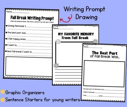 Fall Break Writing Prompt | fall writing prompts by Kidz Learning Studio
