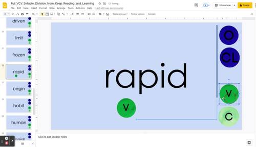 Phonics Syllable Division VCV Pattern Open and Closed Syllables Google ...