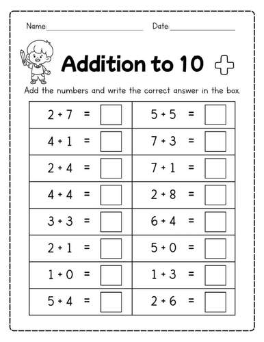 Addition Worksheets to 10, 20, 30 & 50 | Math Practice for KG – 2nd Grade