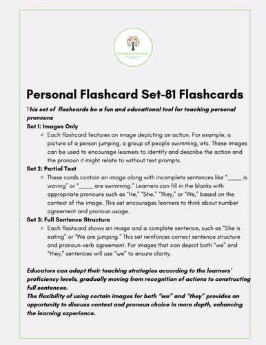 Personal Pronouns Flashcard set (ABLLS-R aligned C52, G37) | TPT