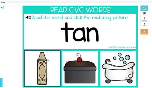 Read CVC Words / Short Vowel A / Boom Cards by Freckled in Kinder
