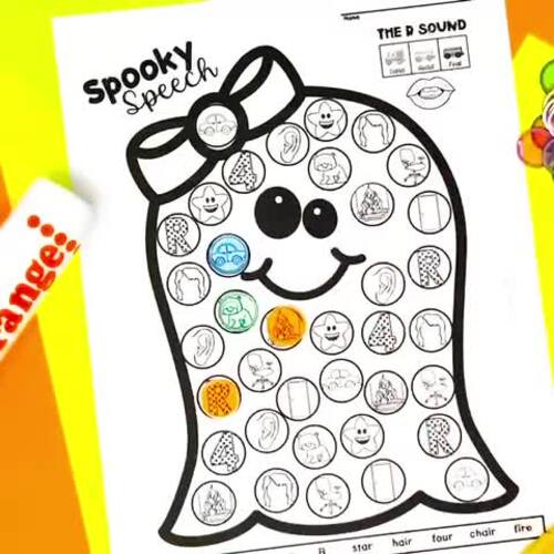 Halloween Speech Therapy Articulation Dot Art No Prep by Ausome Speech