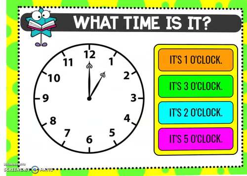 Telling Time Hours Boom Cards™ Distance Learning by Creating 4 ESL