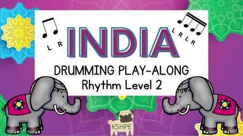India Drumming Rhythm Play Along, Music Flash Cards, Level 2 Rhythm for ...