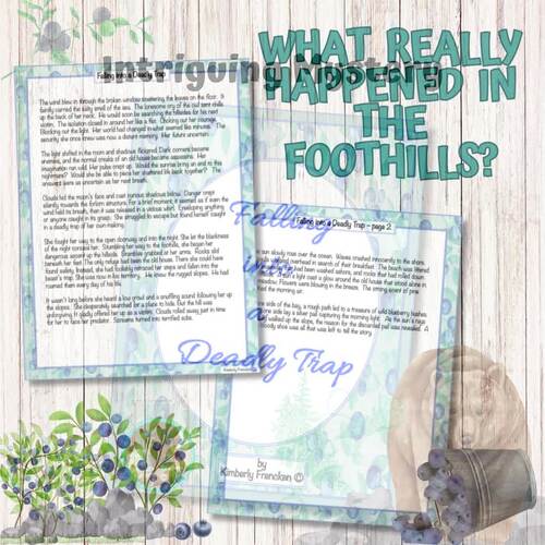 High School Suspenseful Fiction Reading Comprehension Story and Questions